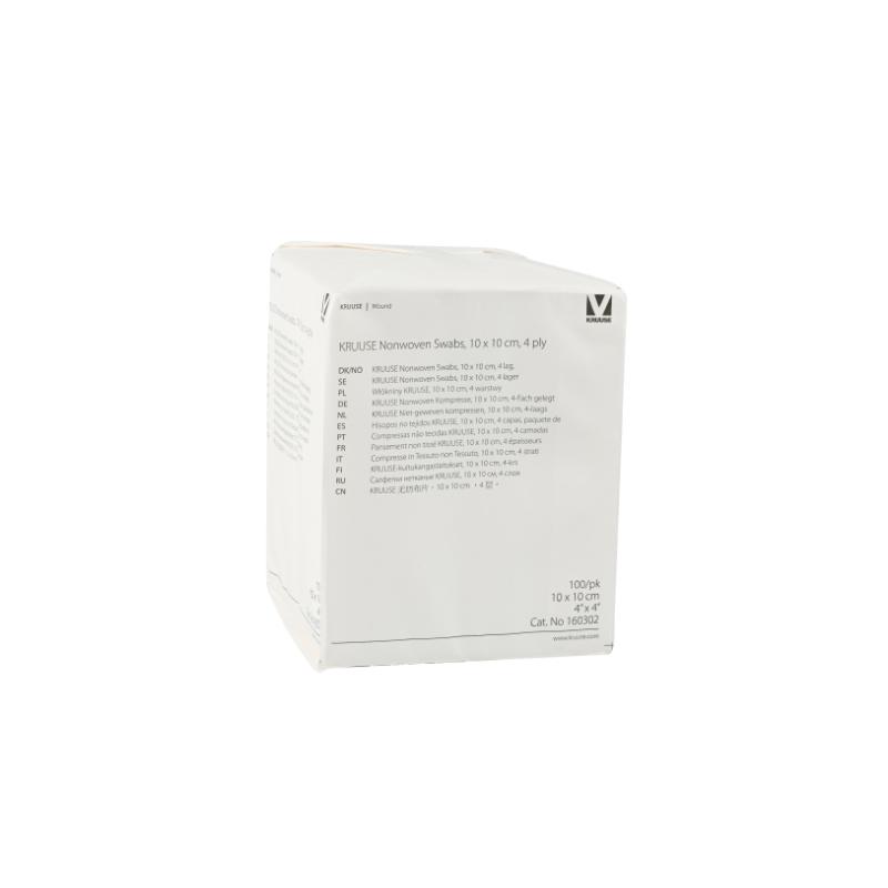 KRUUSE Nonwoven Swabs, 10 x 10 cm, 4 lag, 100 stk - Equine Norway